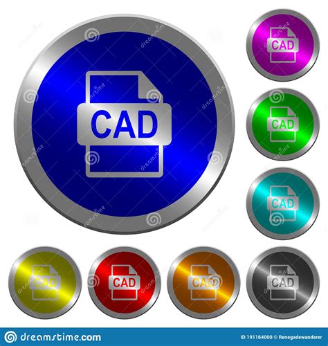 CAD File Format Luminous Coin Like Round Color Buttons Stock Vector Illustration Of Shining