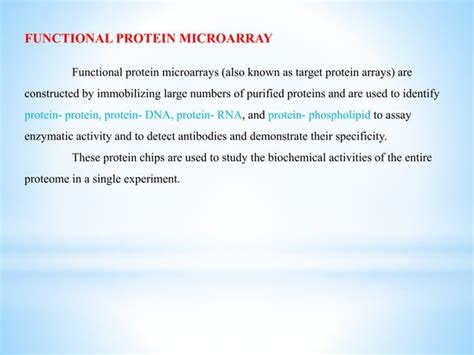 Proteomics Protein Microarray Pptx Chemistry Science
