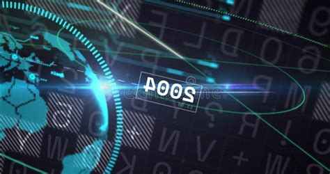 Processing Digital Data With Futuristic Interface Numbers And World