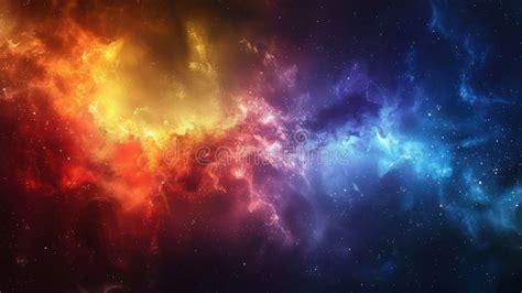 Vibrant Cosmic Cloudscape A Stunning Nebula And Starry Night Sky