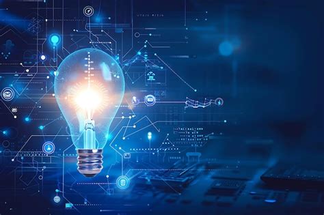 Glowing Light Bulb Circuitry Technology Innovation Concept Premium Ai Generated Image