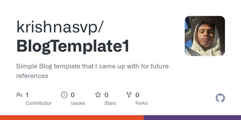 Github Krishnasvp Blogtemplate Simple Blog Template That I Came Up With For Future References