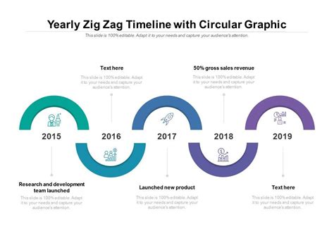 Yearly Zig Zag Timeline With Circular Graphic Templates Powerpoint