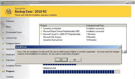 Symantec Backup Software Fails To Complete Installation Process