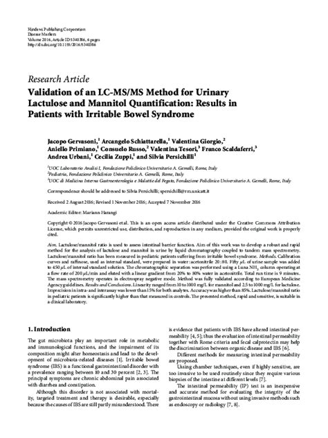 pdf validation of an lc ms ms method for urinary lactulose and