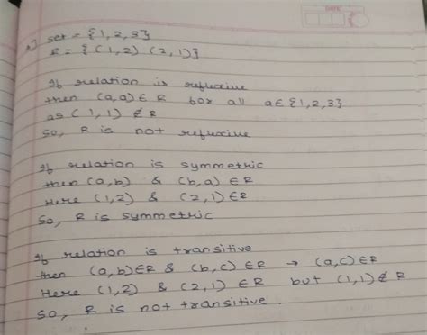Show That The Relation R In The Set 123