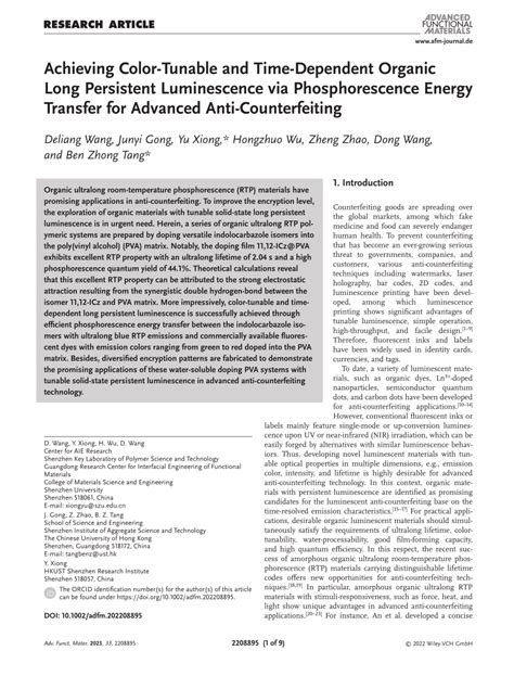 Achieving Color‐tunable And Time‐dependent Organic Long Persistent
