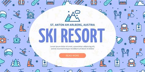 스키 리조트 개념 수평 초대장 플래카드 포스터 배너 카드 템플릿 벽지 벡터 0명에 대한 스톡 벡터 아트 및 기타 이미지 0명 개념 겨울 Istock