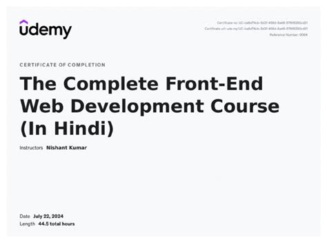 Udemycourse Certificate Pdf