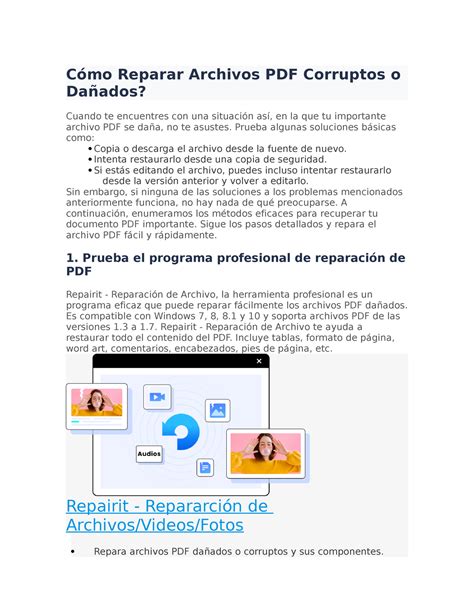 C Mo Reparar Archivos Pdf Corruptos O Da Ados C Mo Reparar Archivos