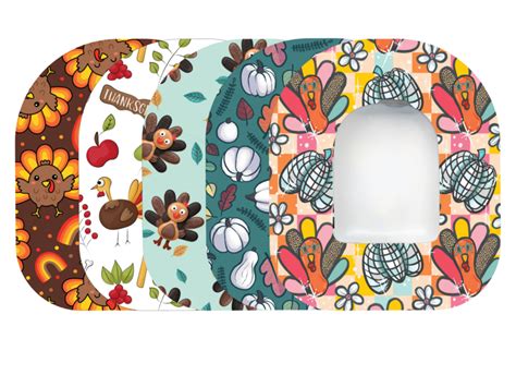 Glucomart Premium Omnipod Adhesive Patches Thanksgiving 5 Pack