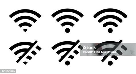 Disconnect Wifi Icon Set Collection Lost Wireless Connection Symbol Vector Stock Illustration