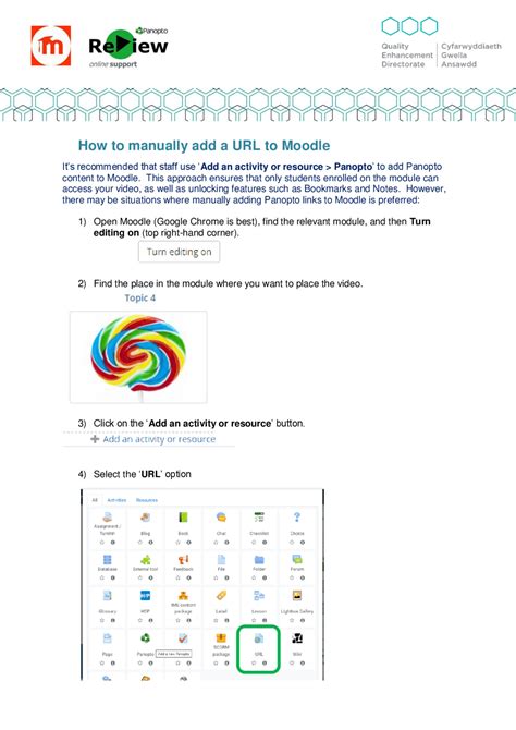 How To Manually Add A Url To Moodle Lecture Notes Web Programming And Technologies Docsity