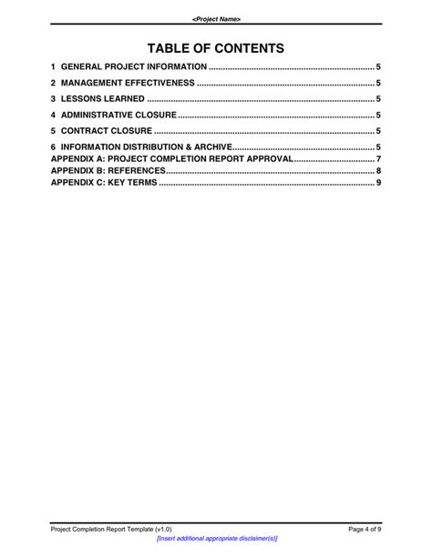 Project Completion Report In Word And Pdf Formats Page Of