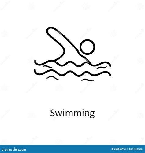 Swimming Vector Outline Icon Design Illustration Workout Symbol On White Background Eps 10 File