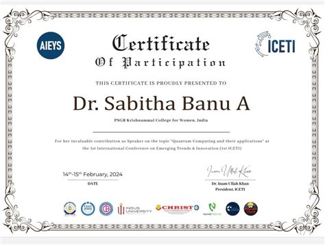 Dr Sabitha Banu Ph D On Linkedin Iceti Keynotespeaker