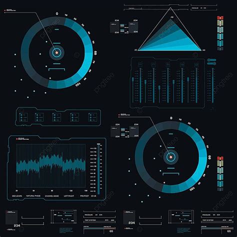 Futuristic Blue Virtual Graphic Touch User Interface Counter Luminescent Computer Vector