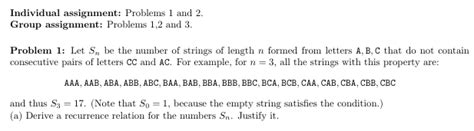 Solved Problem 1 Let Sn Be The Number Of Strings Of Length