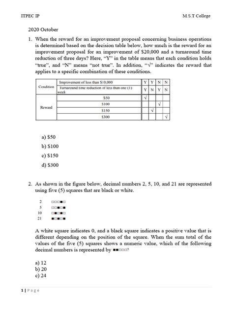 Itpec Ip 2020 October Pdf Central Processing Unit Operating System