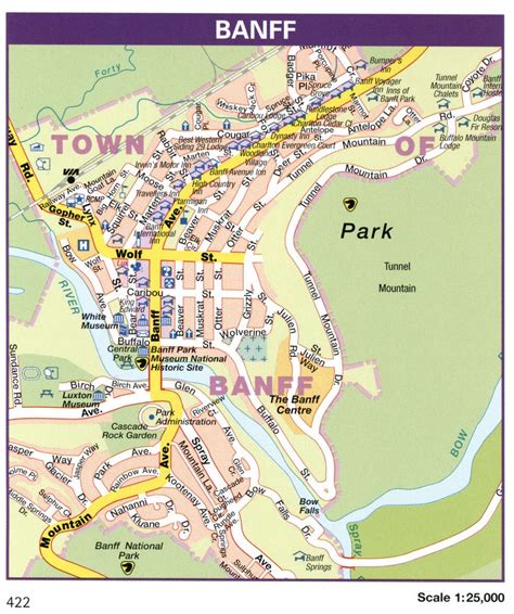 Banff City Map Canada