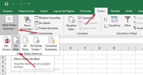 como obter dados externos no excel ninja do excel