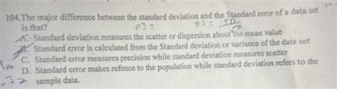 Solved The Major Difference Between The Standard Deviation