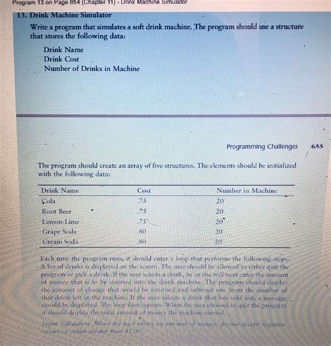 solved drink machine simulator write a program that