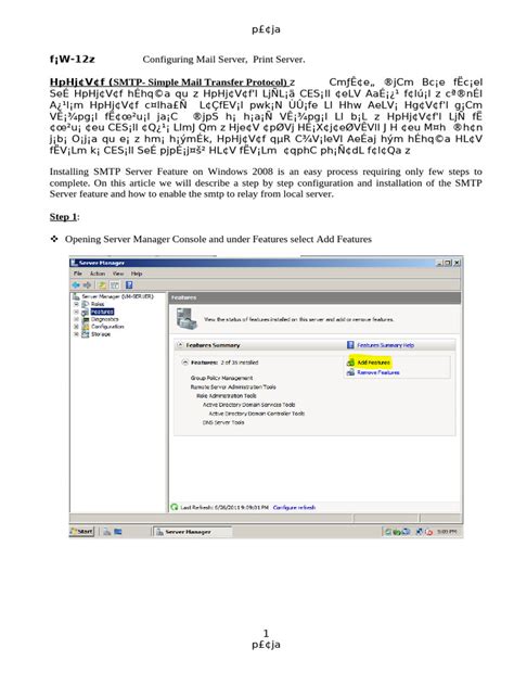 7 9 Configuring Mail Server Print Server Lesson Pdf Network Architecture Network Service