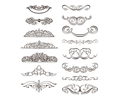 Decorative Lines Svg Lines Eps Banner Collection Pattern Line Digital Decorative Digital