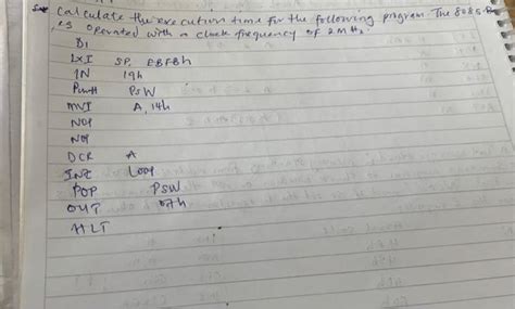 Is Se Calculate The Execution Time For The Following