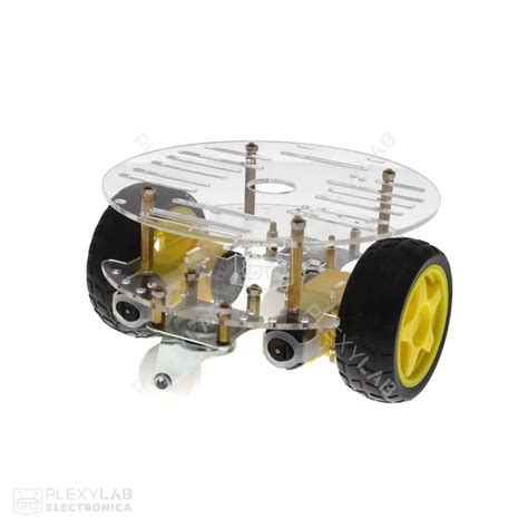 Kit Chasis 2wd Circular Carro Para Arduino Plexylab