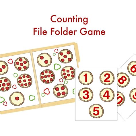 Counting Numbers File Folder Game Prebabe Learning Etsy