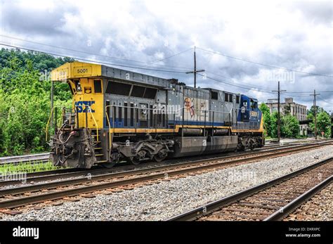 Csx Ge Ac6000cw Locomotive No 5001 Ronceverte West Virginia Stock