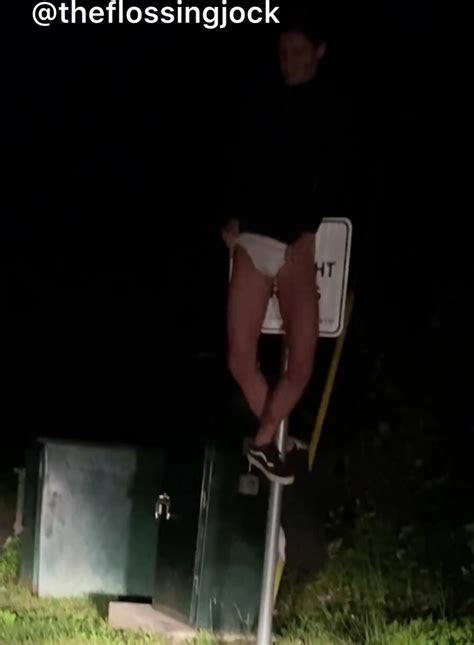 Guy Gets A Hanging Tighty Whitey Wedgie Off A Sign