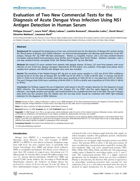 Pdf Evaluation Of Two New Commercial Tests For The Diagnosis Of Acute