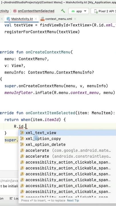 Android Context Menu Example Youtube