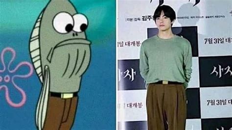 Gaya Busana V Bts Disebut Mirip Karakter Di Spongebob