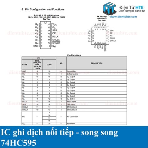 Ic Ghi Dịch 74hc595 Điện Tử Hte