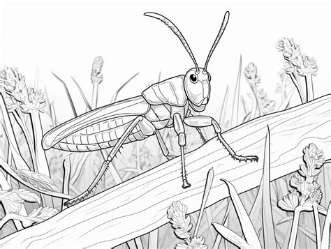Grasshopper Coloring For Relaxation Coloring Page