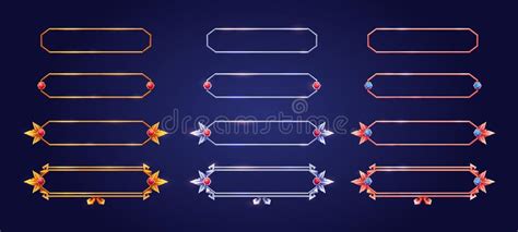Empty Rectangle Game Frames In Medieval Style Stock Illustration Illustration Of Medieval