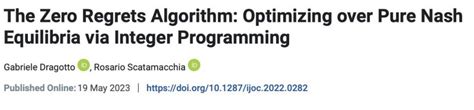 Gabriele Dragotto On Linkedin Algorithmicgametheory Optimization