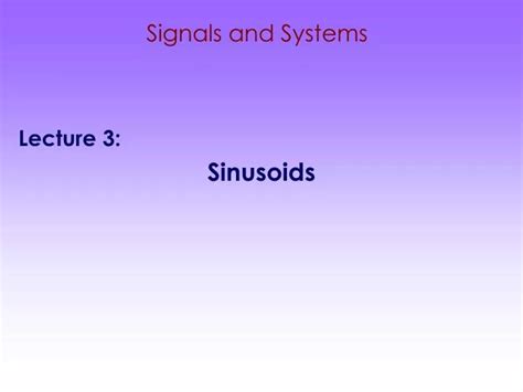 PPT Signals And Systems PowerPoint Presentation Free Download ID