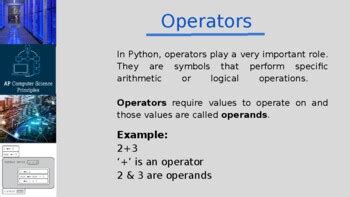 Ap Csp Demystified Python Operators Lecture Notes High School U L