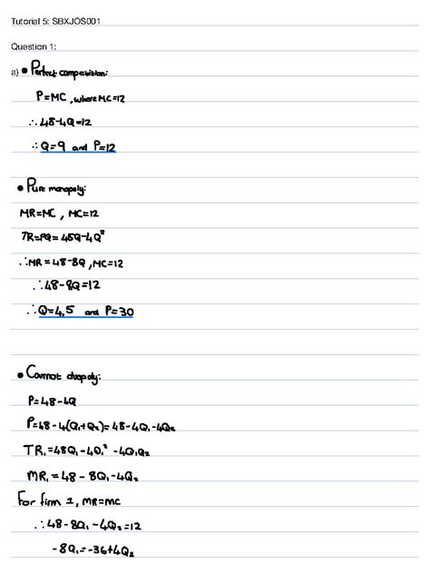 Eco2003 F Tutorial 5 Tutorial 5 Sbxjos Question 1 A Perfect