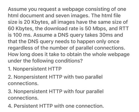 Solved Assume You Request A Webpage Consisting Of One Html