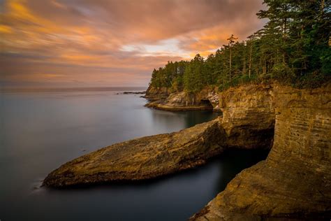Sunset Over Cape Flattery On Washingtons Olympic Nature Beach