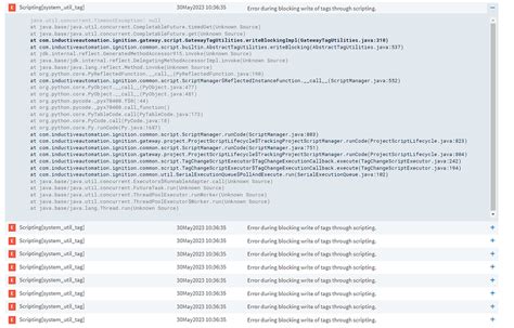 Error During Blocking Write Happens Randomly Ignition Inductive Automation Forum
