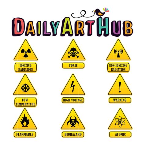 Laboratory Warning Signs Clip Art Set Daily Art Hub Free Clip Art Everyday