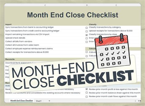 Month End Close Checklist Model Wiz