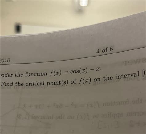 solved 4 ﻿of 6sider the function f x cos x x find the